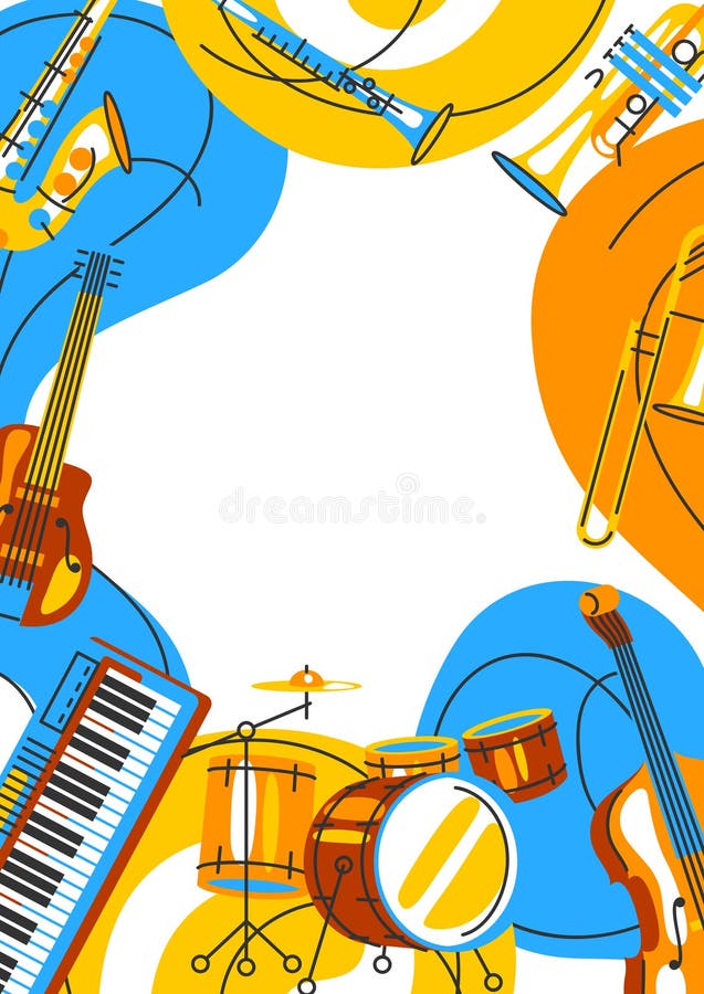 Poster with Musical Instruments. Jazz, Blues and Classical Music Stock ...