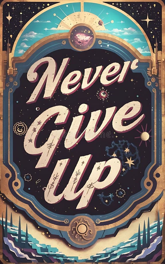 A Poster for Never Give Up and Give Up Stock Illustration - Illustration of design, never: 321674826