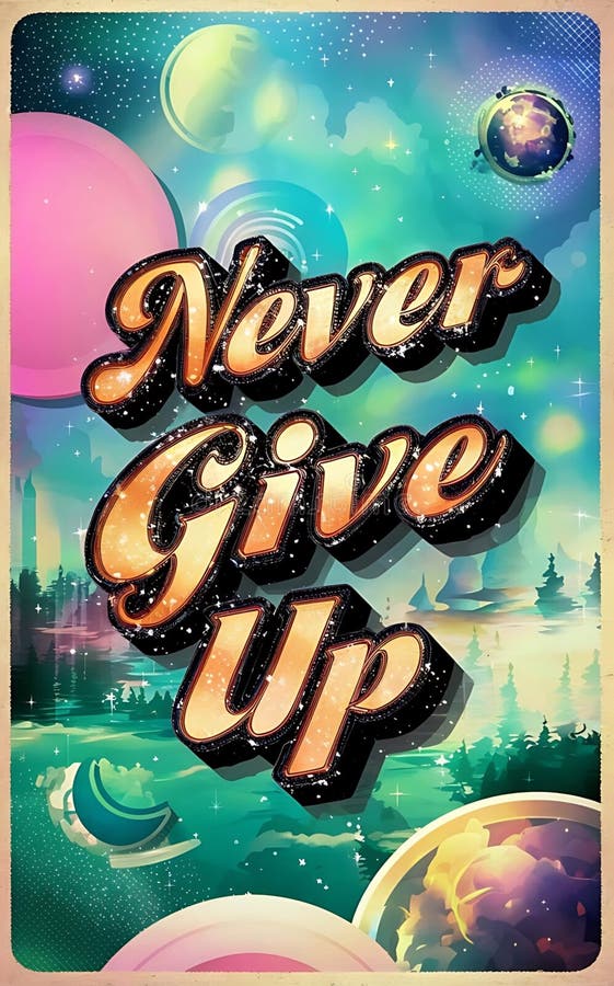 A Poster for Never Give Up and Give Up Stock Illustration - Illustration of screenshot, never ...