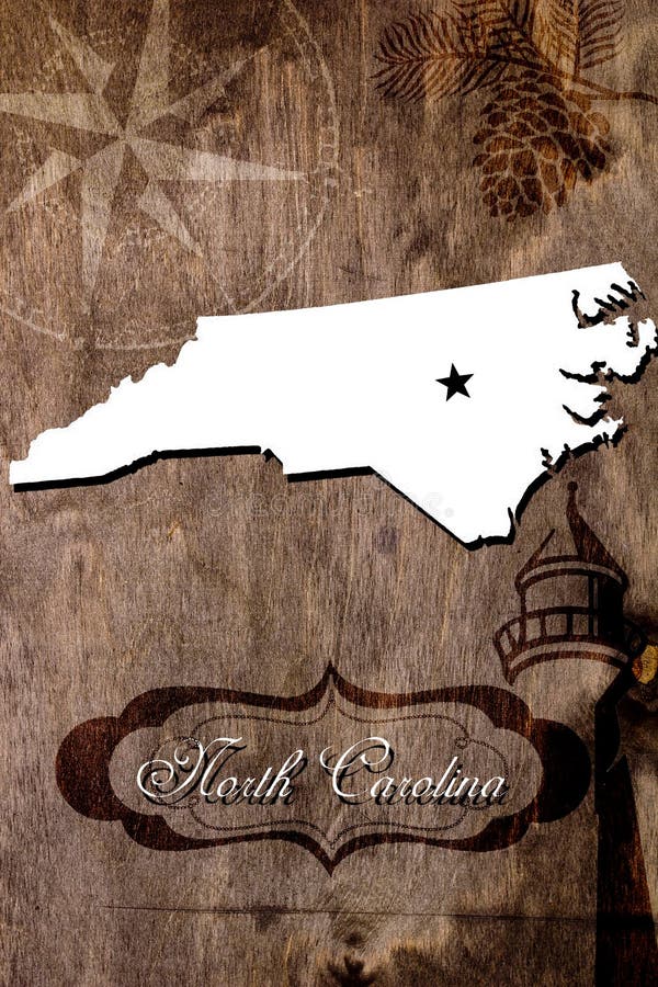 Poster North Carolina State Map Outline Stock Illustration ...