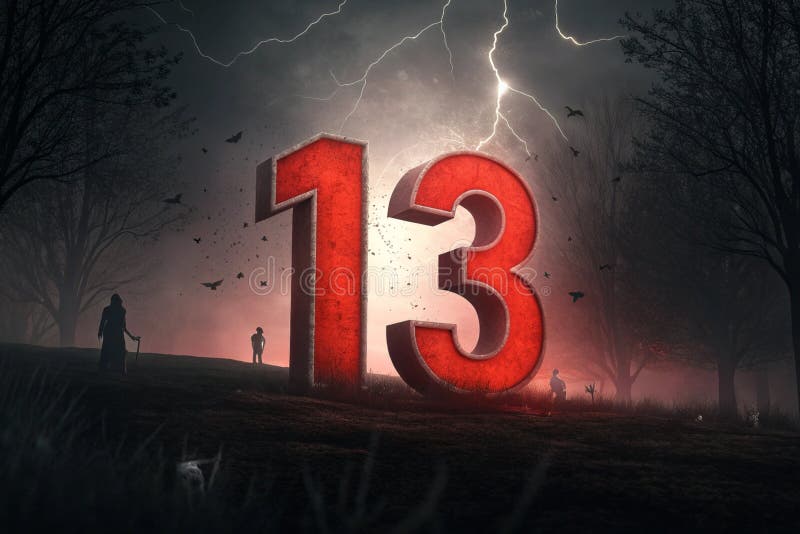 Poster with the Number 13, Perfect for Friday the 13th or Superstition ...