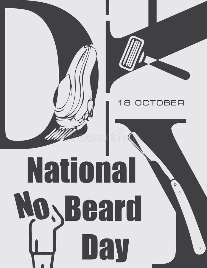 National No Beard Day stock vector. Illustration of national - 259319674