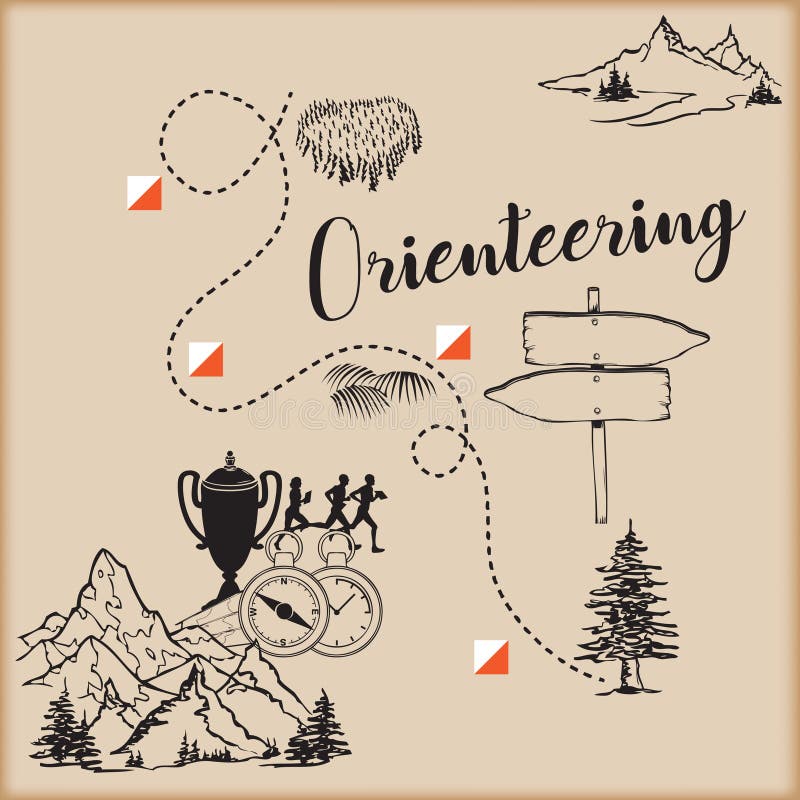 Poster Orienteering stock vector. Illustration of navigate - 322002415
