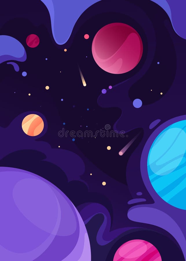 Poster with outer space. stock vector. Illustration of poster - 230812034
