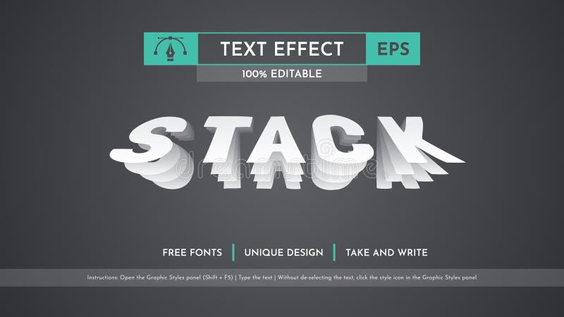 Poster Paper - Editable Text Effect, Font Style Stock Vector - Illustration of title, stylish ...