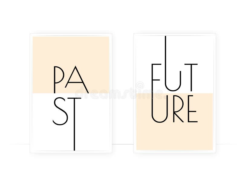 Past and Future, Vector. Minimalist Poster Design. Two Pieces Modern ...