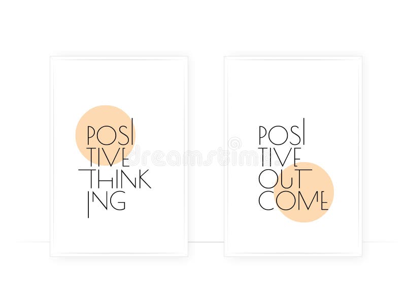 Positive Thinking, Positive Outcome, Vector. Two Pieces Scandinavian ...