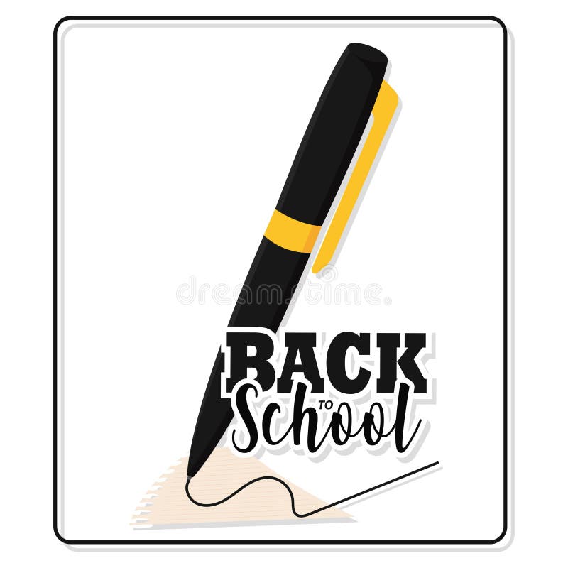 Poster Pen Back To School Vector Illustration Stock Vector ...