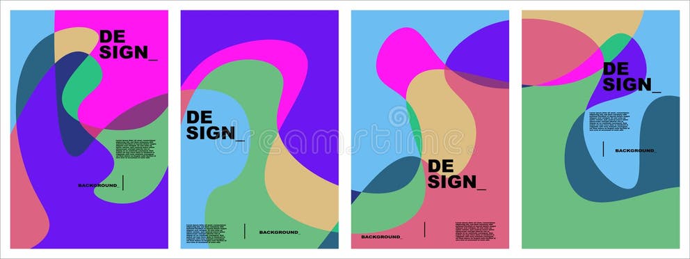 Abstract Flat Background Set for Banner, Poster, Template, Design ...