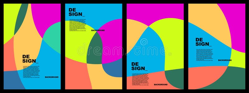 Abstract Flat Background Set for Banner, Poster, Template, Design ...