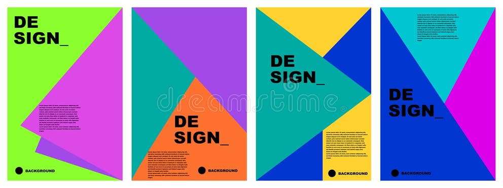 Abstract Flat Background Set for Banner, Poster, Template, Design ...