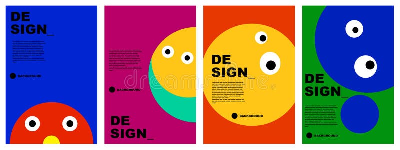 Abstract Flat Background Set for Banner, Poster, Template, Design ...