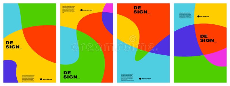 Abstract Flat Background Set for Banner, Poster, Template, Design ...