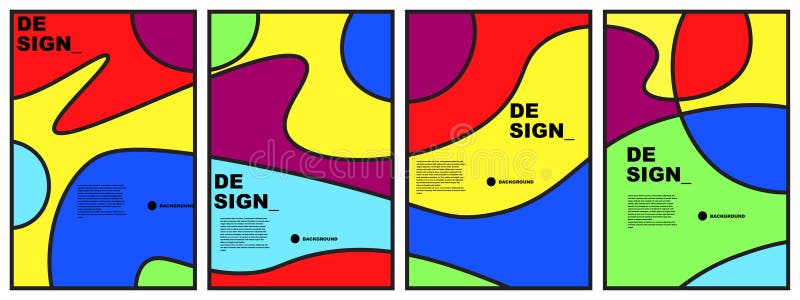 Abstract Flat Background Set for Banner, Poster, Template, Design ...