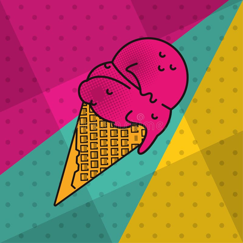 Poster Pop Art Stil Mit Eis Vektor Abbildung - Illustration von ...