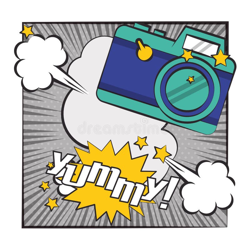 Poster Pop Art Style with Camera Photographic Stock Vector ...