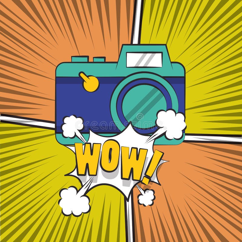 Poster Pop Art Style with Camera Photographic Stock Vector ...
