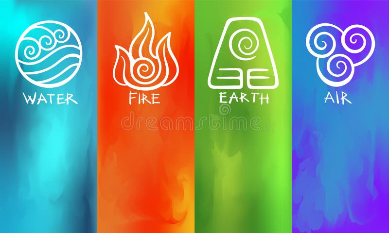 Poster Portrays Classical Elements Stock Vector - Illustration of earth ...