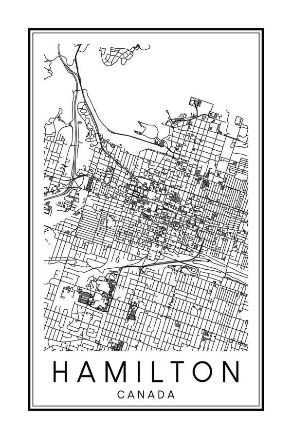 Urban City Map Hamilton Poster Stock Illustrations – 167 Urban City Map ...