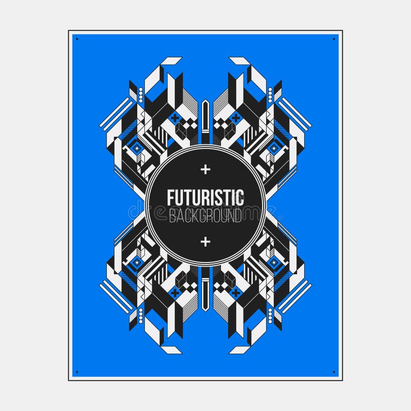 Poster/print Template with Symmetric Abstract Element on Colorful ...