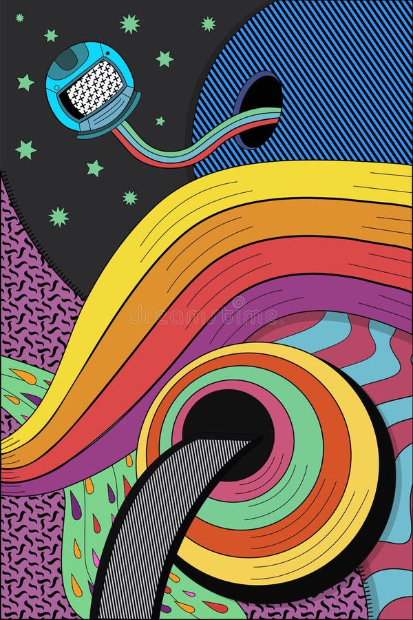 Psychedelic Hallucination. Bright Vector Illustration Stock Vector ...