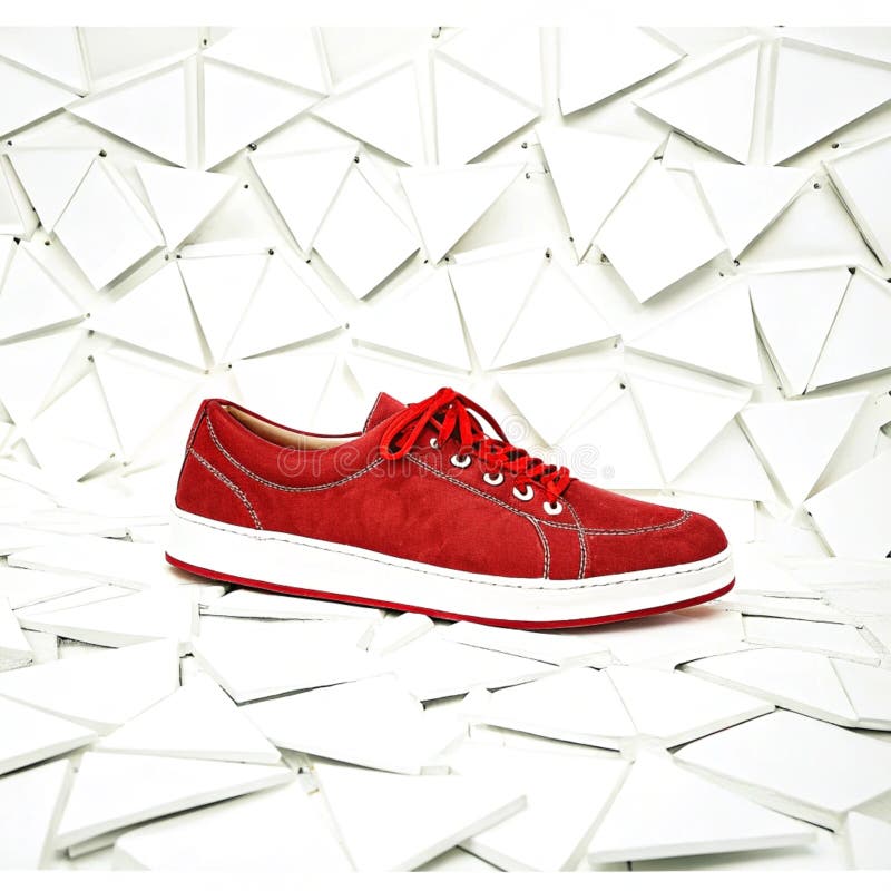 Poster with a Red Shoe on White Background Stock Illustration ...