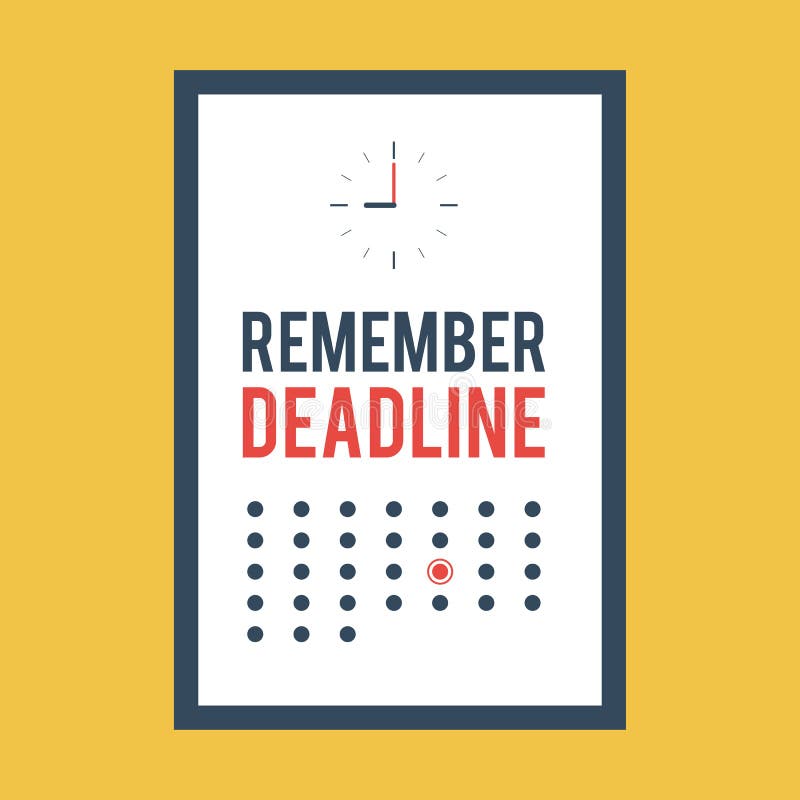 Poster remember deadline stock vector. Illustration of countdown - 79039106