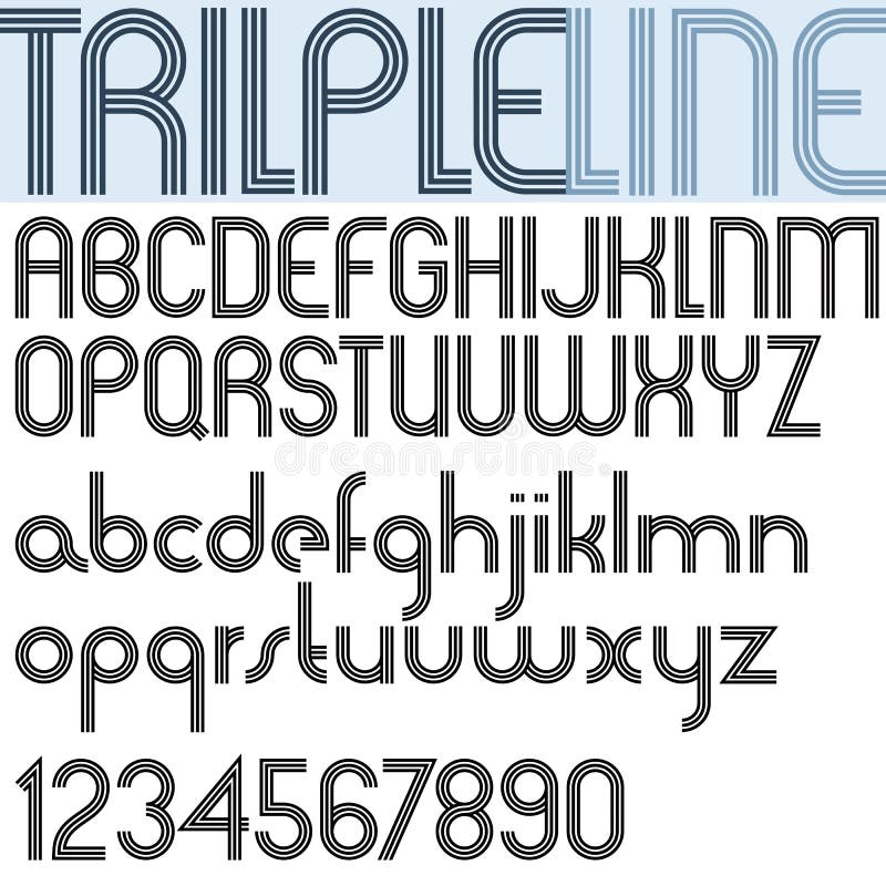 Triple Line Font Stock Illustrations – 781 Triple Line Font Stock ...