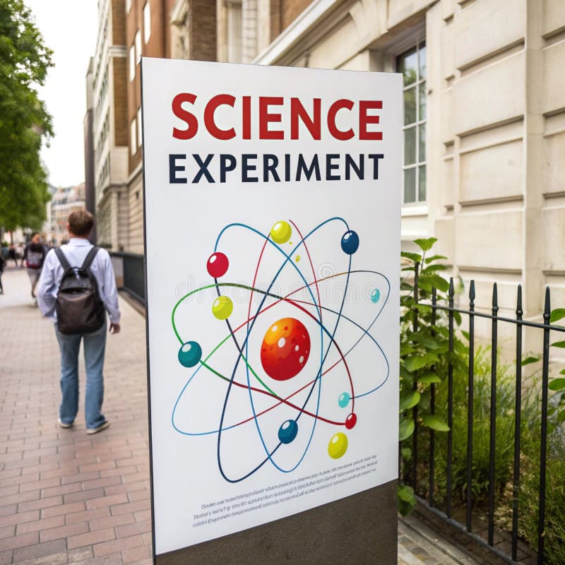 Poster for Science Experiment with Atom Isolated on Transparent ...