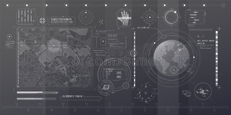 A Set of Thin Elements on the Topic of Geo Location. Stock Vector ...