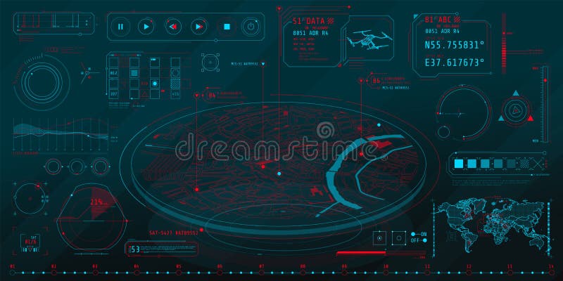 A Set of Thin Elements on the Topic of Geo-Position. Stock Vector ...