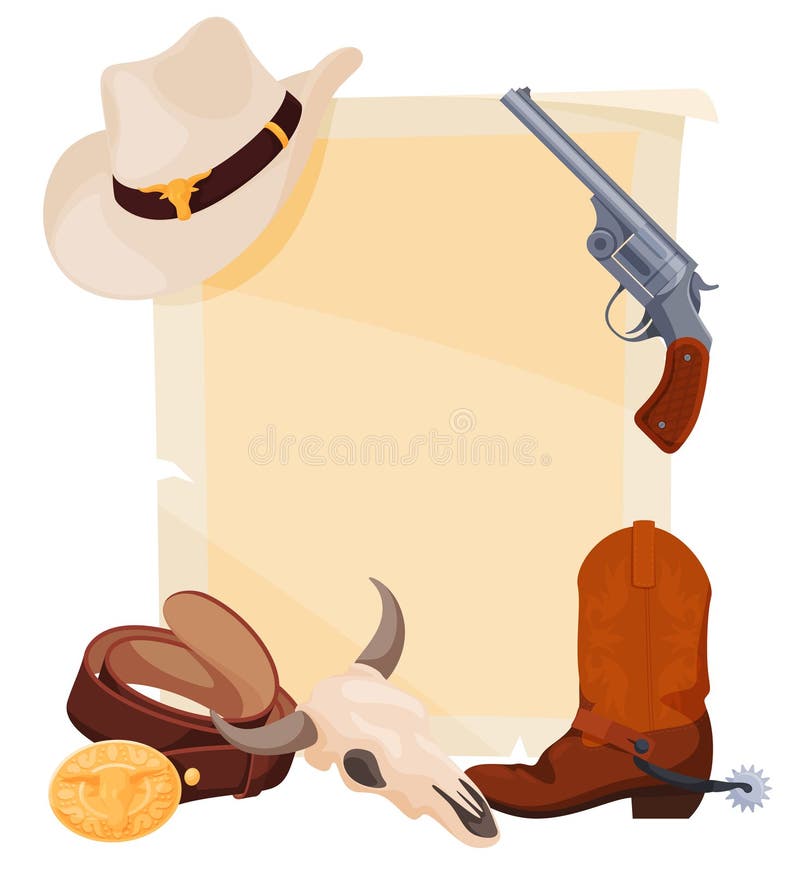 Poster with Set of Icons of Objects on the Theme of the Wild West ...