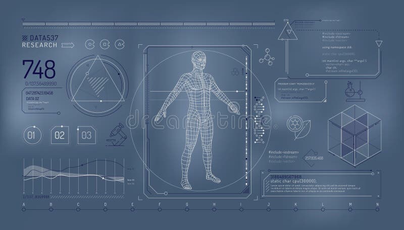 Set of Infographic Elements about the Study of the Human Genome. Stock ...