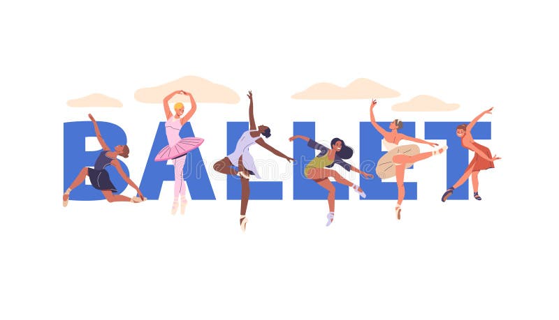 Poster Showcasing a Group of Ballet Dancers in Various Expressive Poses ...