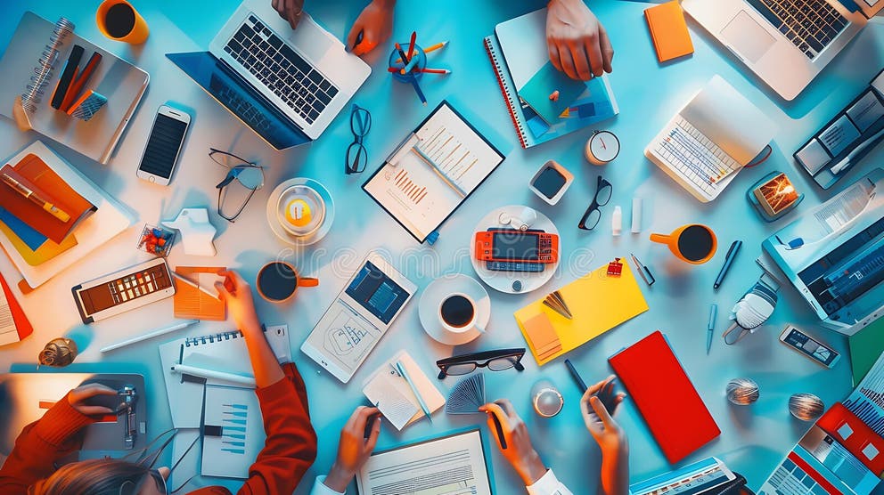 Poster Showcasing an Office Team and Collaborative Tools with a Focus ...