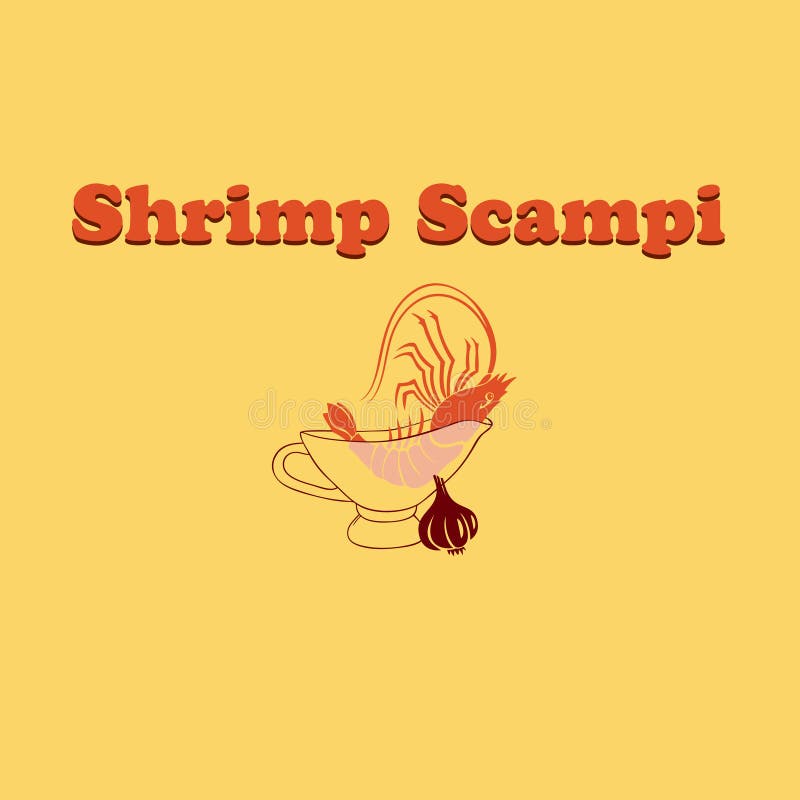 Poster Shrimp Scampi stock vector. Illustration of seafood - 323381106