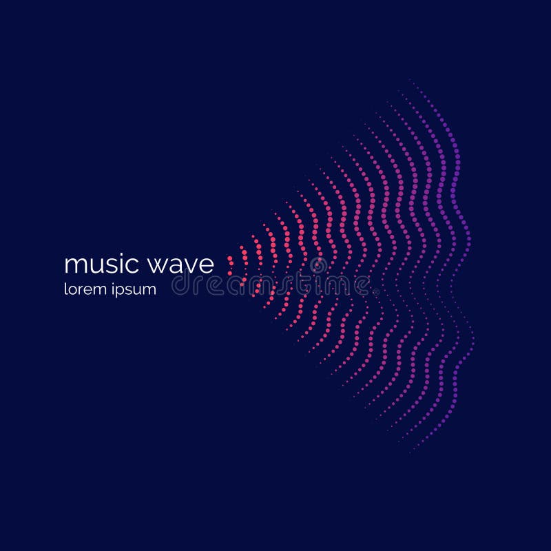 Poster of the Sound Wave. Illustration Music on Dark Background. Stock ...
