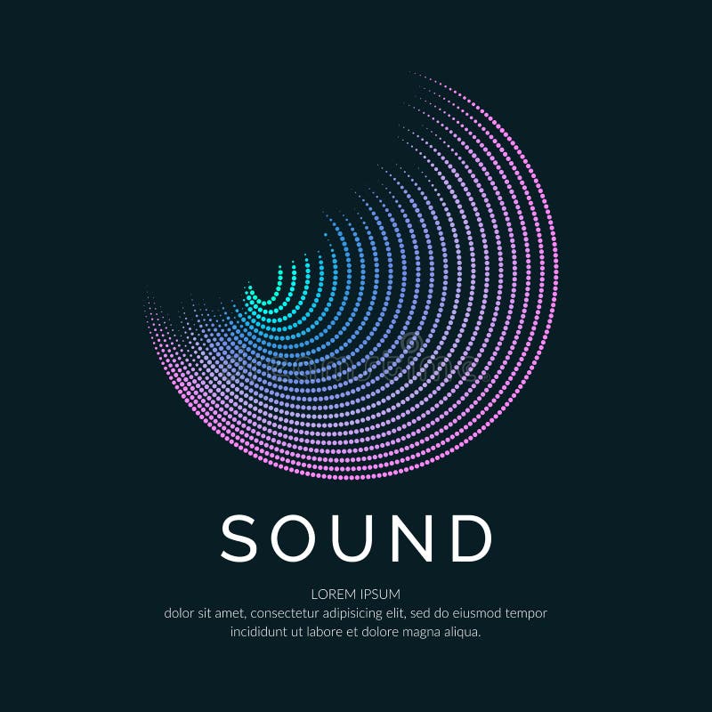 Poster of the Sound Wave. Illustration Music on Dark Background. Stock ...
