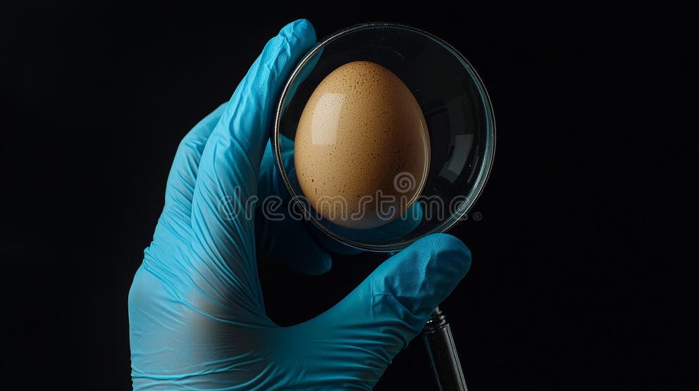 Poster with Space for Copy about Food Safety Inspector Testing Eggs ...