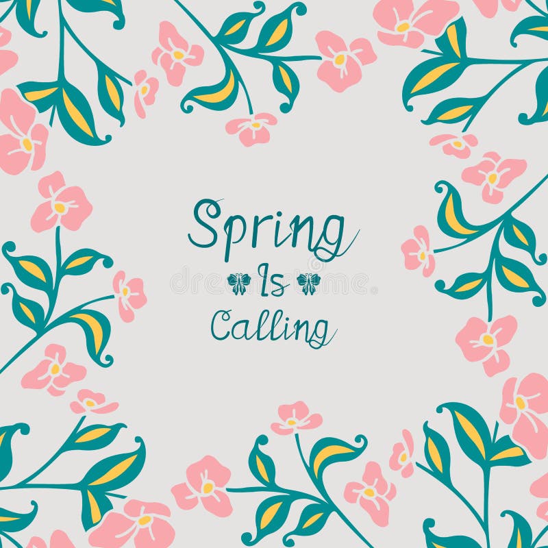 Poster of Spring Calling, with Elegant Leaf and Floral Frame Decor ...