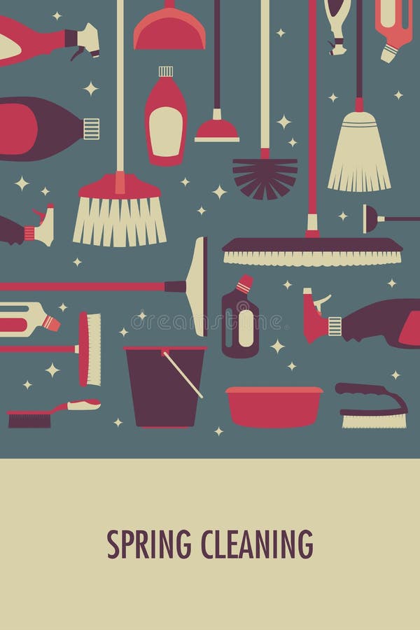 Poster for Spring Cleaning stock vector. Illustration of bottle - 71580097