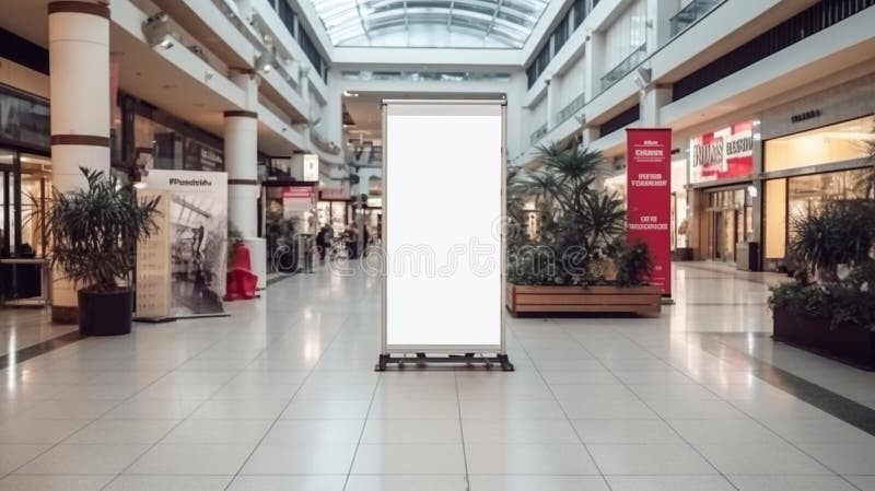 Poster Stand for Posters in a Shopping Center. AI Generated Stock Image ...