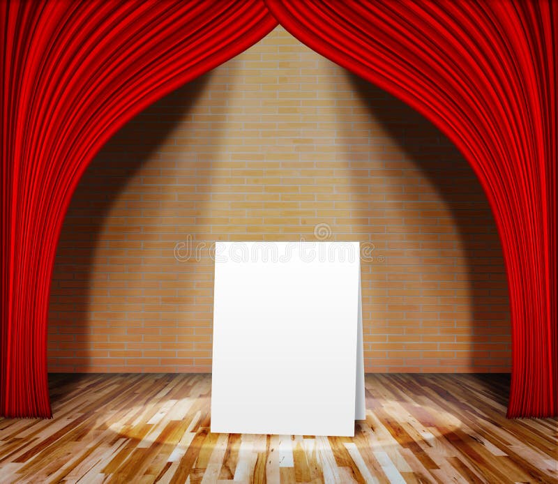 Poster Standing on Stage for Information Message. Stock Photo - Image ...