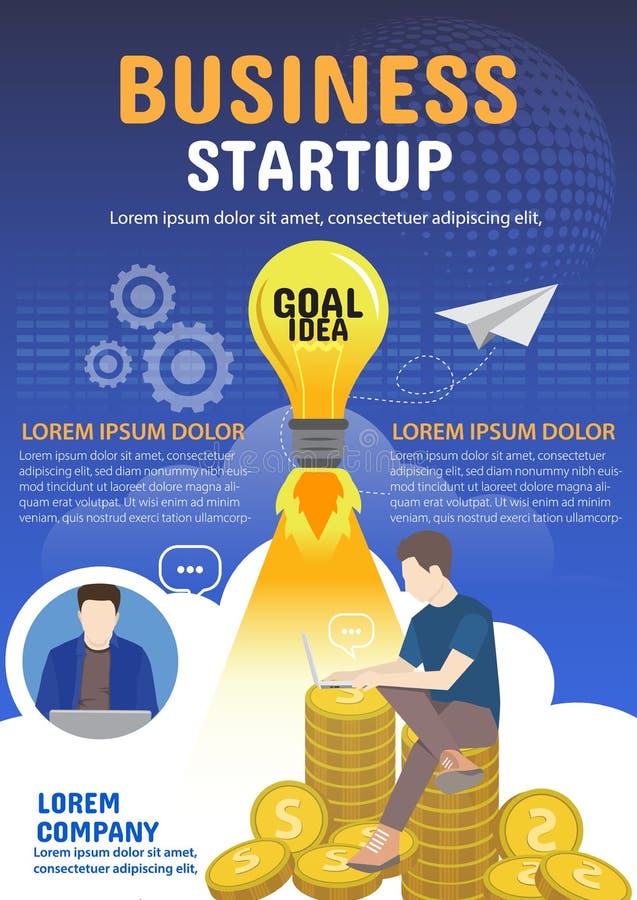 Poster Startup Business Template Brochures Flyer Leaflet Banner Vector ...