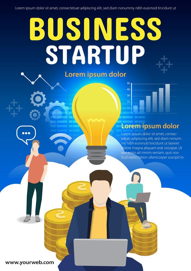 Poster Startup Business Template Brochures Flyer Leaflet Banner Vector ...