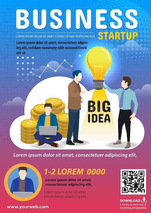 Poster Startup Business Template Brochures Flyer Leaflet Banner Vector ...