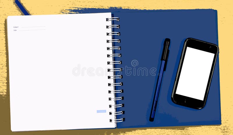 Poster Style Blue Diary Book Stock Photo - Image of education, modern ...