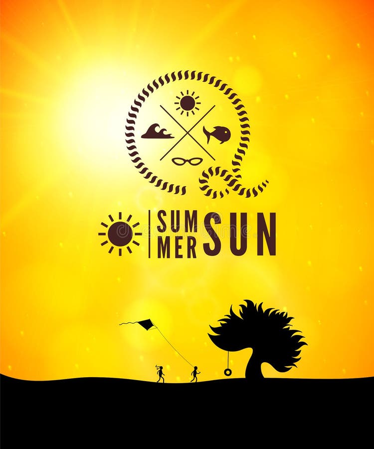 Poster Summer Theme, Healthy Life Style Stock Vector - Illustration of ...