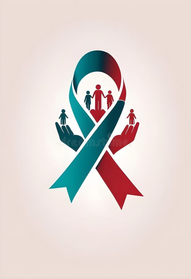 A Poster for the Support of the People with the Ribbon Around it Stock ...