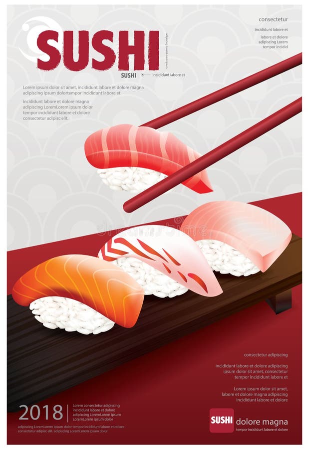 Poster of Sushi Restaurant stock vector. Illustration of menu - 103110459